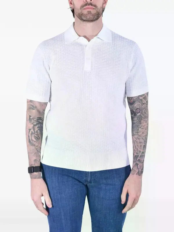 KANGRA Honeycomb-knit Polo Shirt