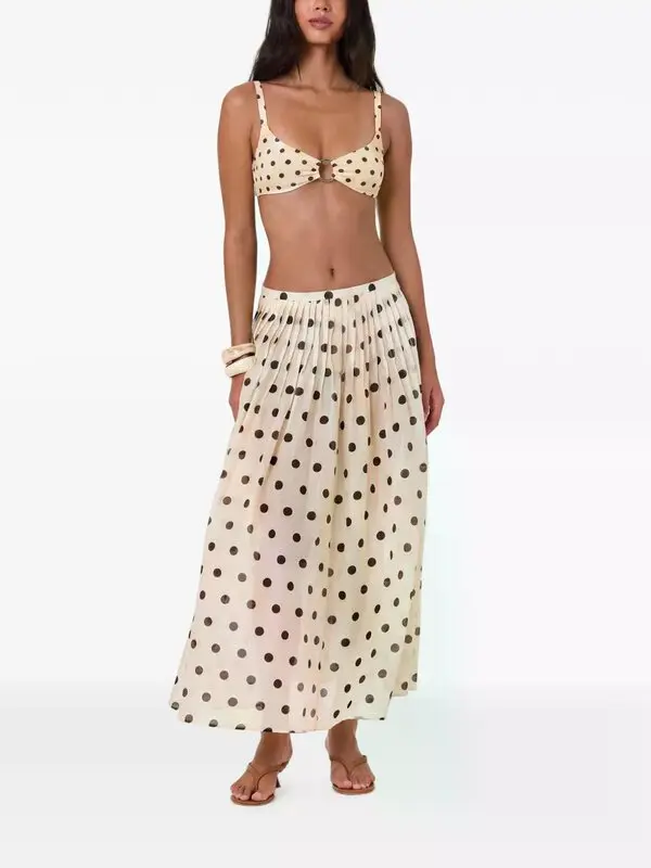 NICHOLAS Marit Polka Dot Midi Skirt - Neutrals