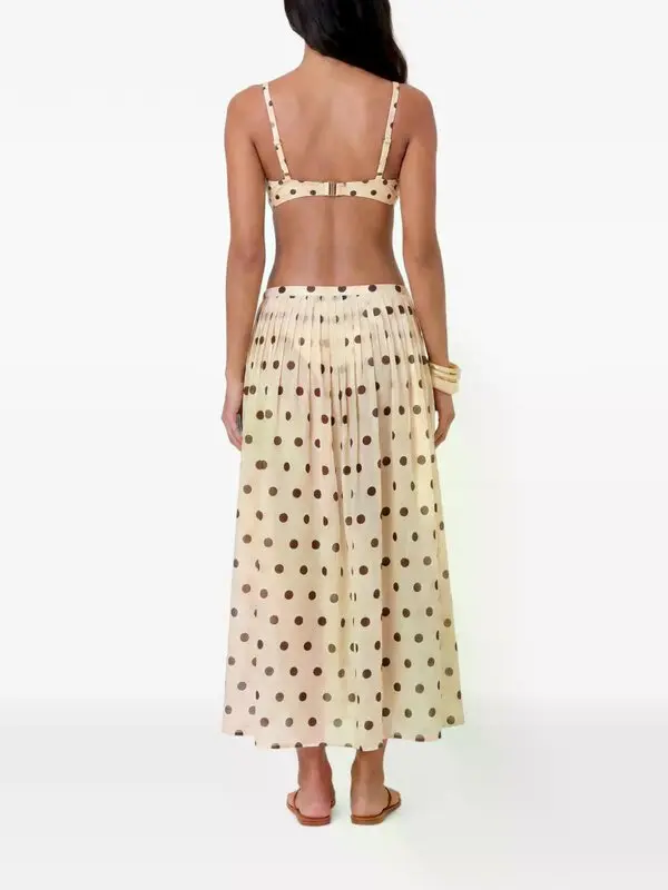 NICHOLAS Marit Polka Dot Midi Skirt - Neutrals