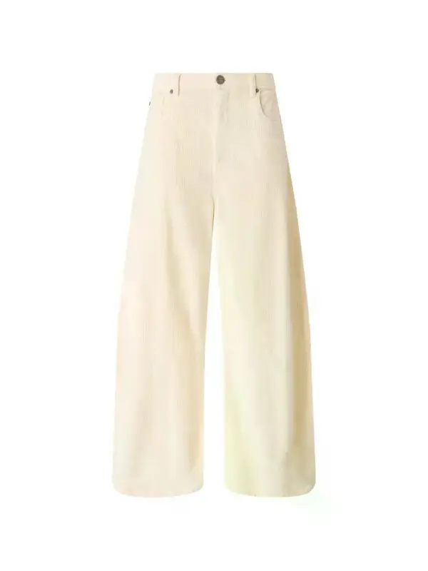 Pinko Corduroy Wide-leg Trousers - Neutrals