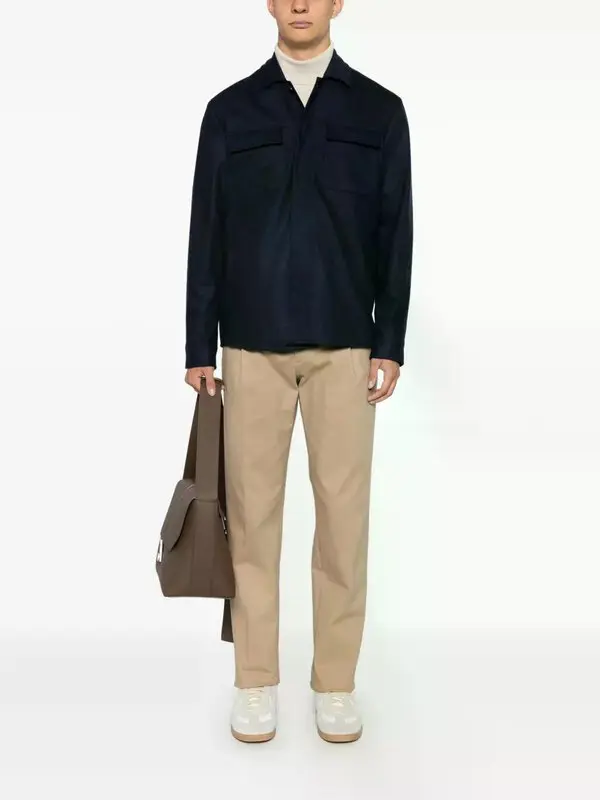 Eleventy Midnight Wool Blend Fleece Shirt Jacket