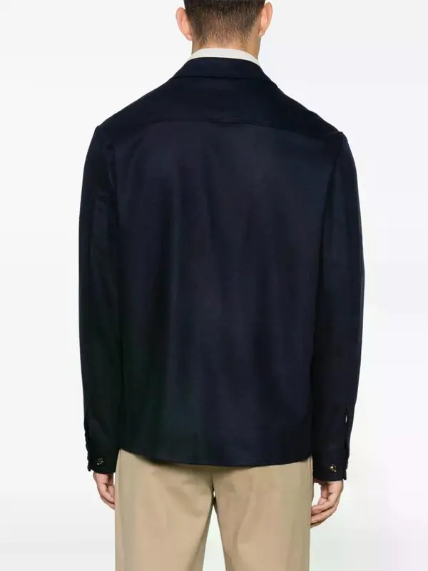 Eleventy Midnight Wool Blend Fleece Shirt Jacket