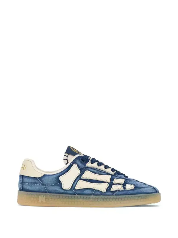 Amiri Bone Appliqué Leather Sneakers