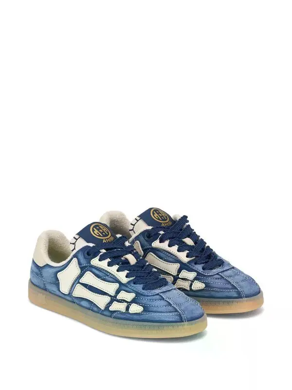 Amiri Bone Appliqué Leather Sneakers