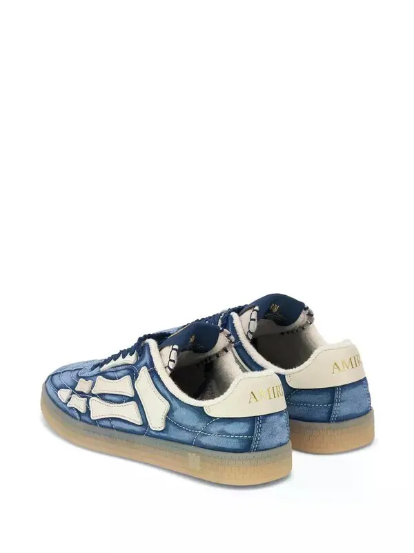 Amiri Bone Appliqué Leather Sneakers