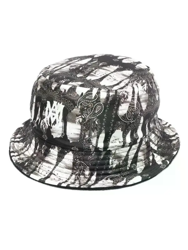 Amiri Logo-embroidered Reversible Bucket Hat - Black