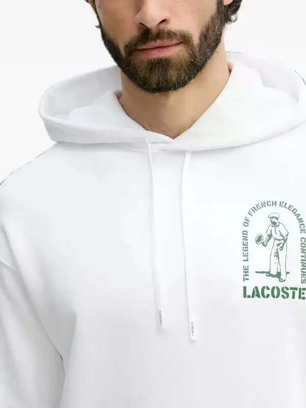Lacoste Graphic Print Drawstring Hoodie