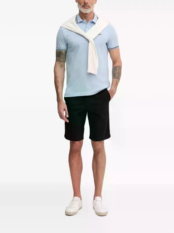 Lacoste L.12.12 Striped-trim Logo-patch Polo Shirt