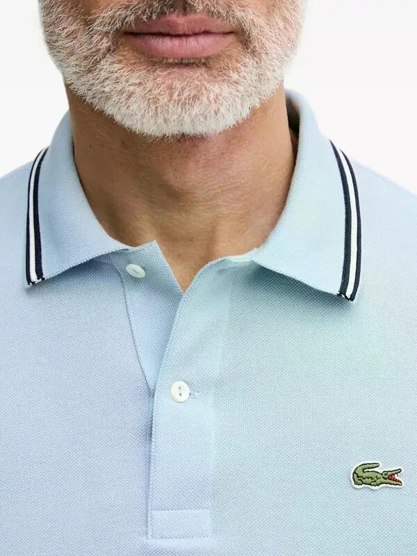 Lacoste L.12.12 Striped-trim Logo-patch Polo Shirt