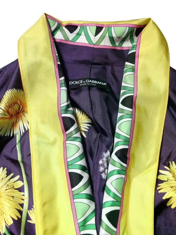 Dolce & Gabbana Floral-print Silk Robe