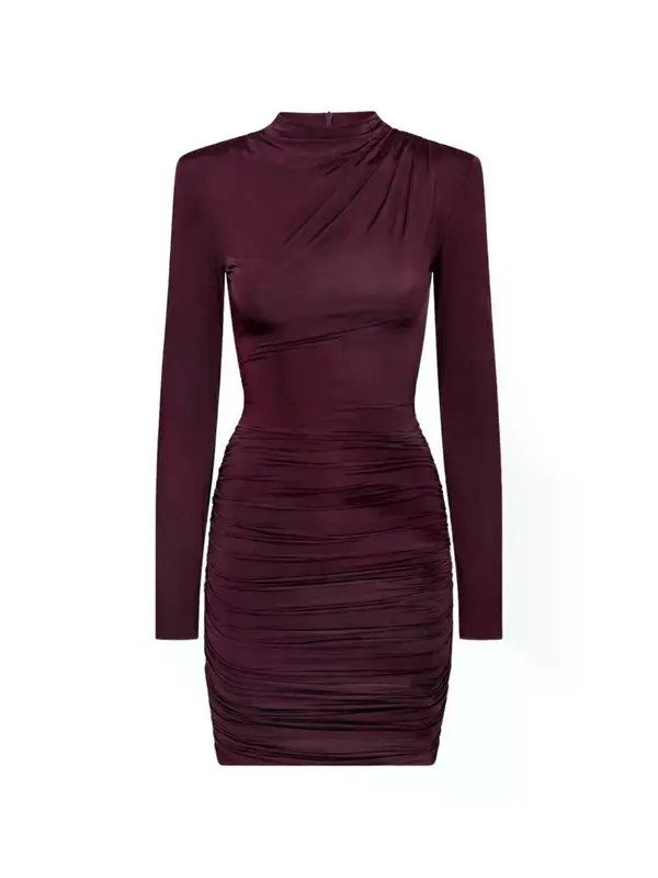 ROTATE BY BIRGER CHRISTENSEN Ruched Long-sleeve Mini Dress