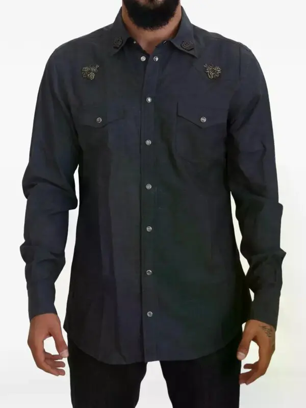 Dolce & Gabbana Crystal Bee-embellished Shirt