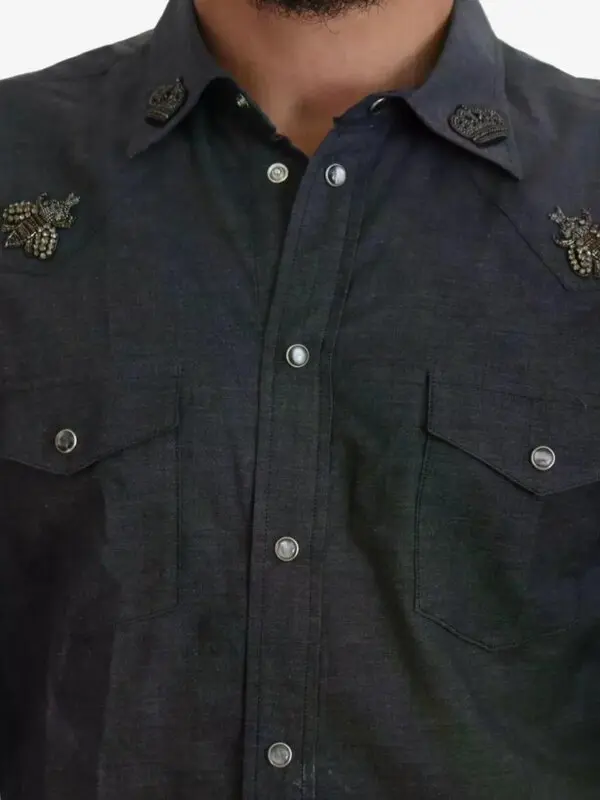Dolce & Gabbana Crystal Bee-embellished Shirt
