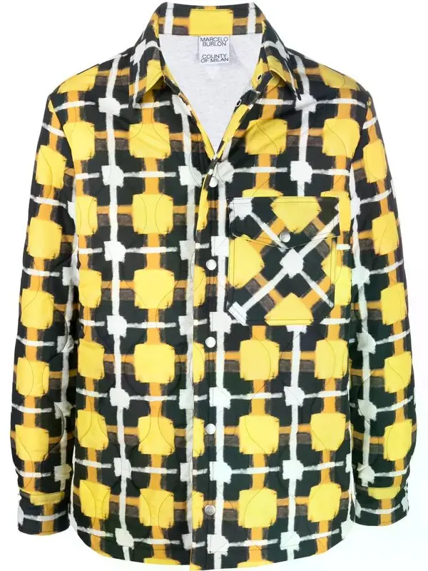 COUNTY OF MILAN Check-pattern Quilted Overshirt