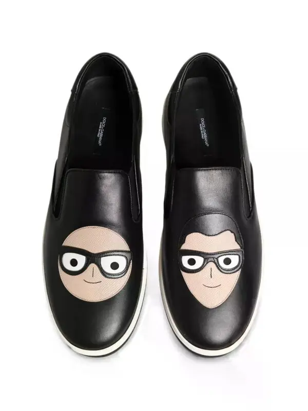 Dolce & Gabbana Leather Slip-on Sneakers