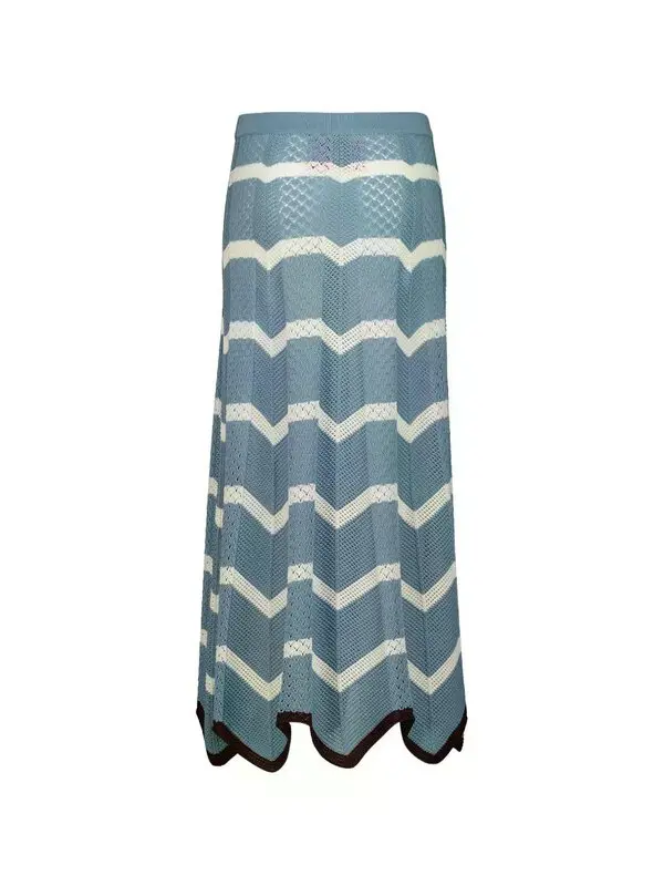 La DoubleJ Chevron-knit Midi Skirt