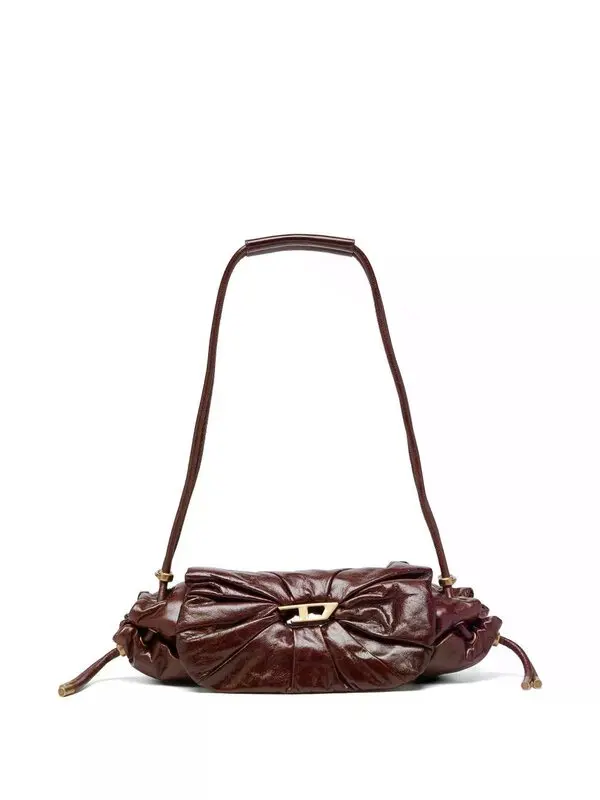 DIESEL® Scrunch-detailed Leather Shoulder Bag - Brown
