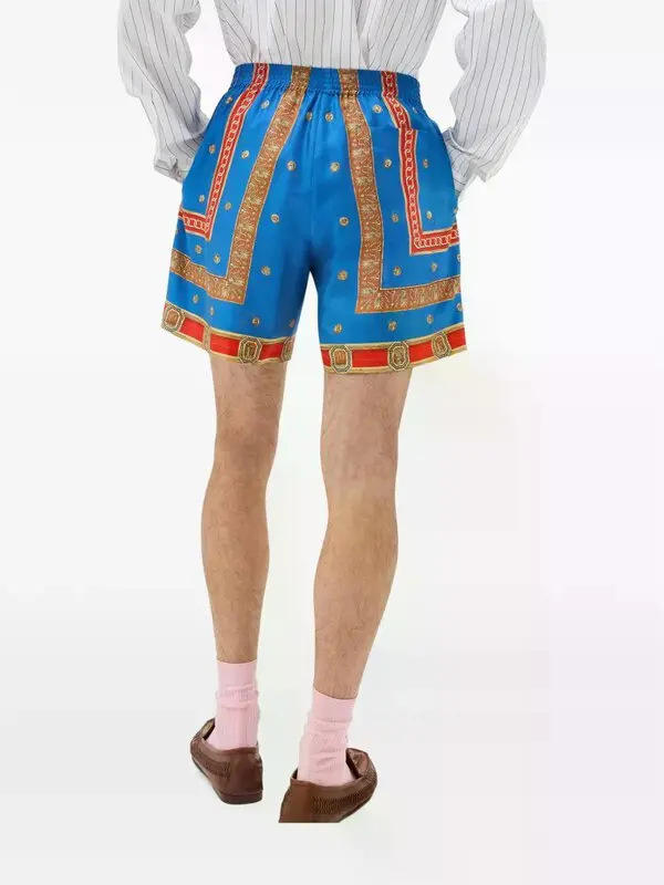 Versace Printed Silk Twill Shorts