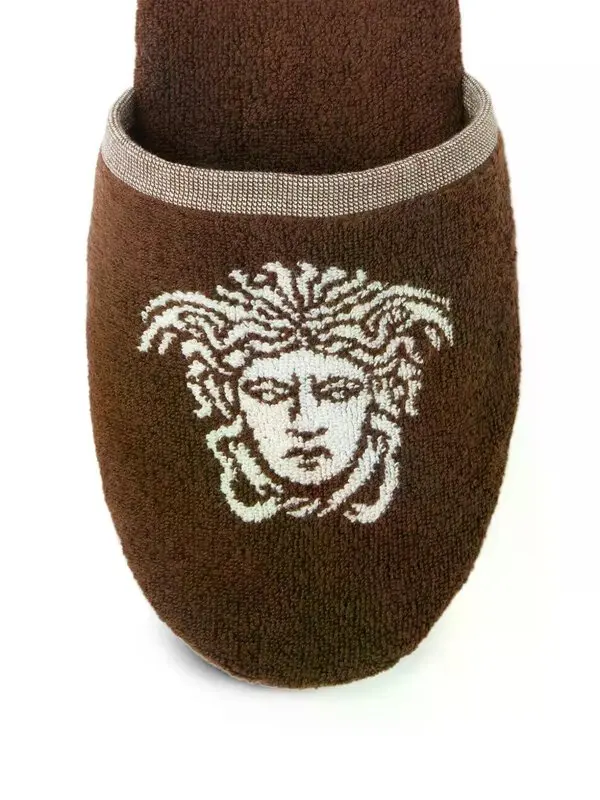 Versace Cotton Terry Jacquard Medusa Slippers