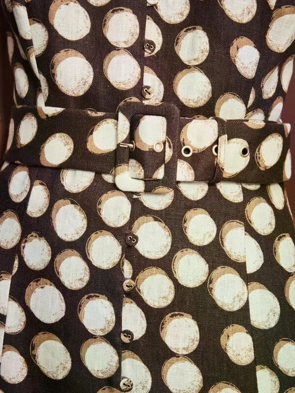 ALEMAIS Polka-dot Midi Dress - Brown