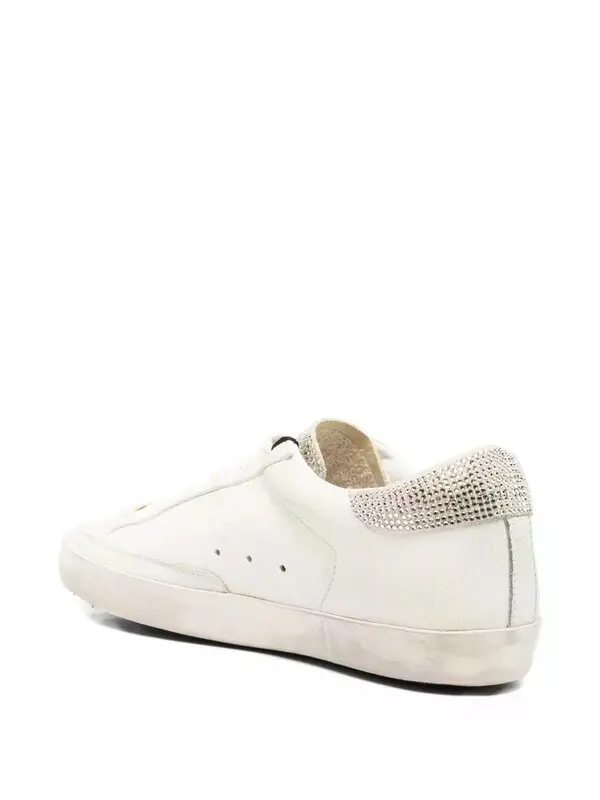 GOLDEN GOOSE Superstar Classic Sneakers With Crystal Embellishments - Neutrals