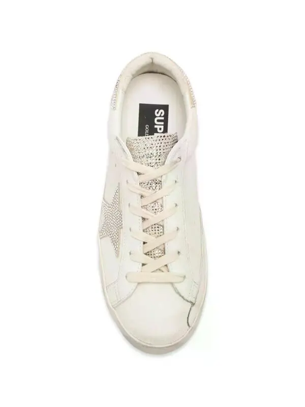 GOLDEN GOOSE Superstar Classic Sneakers With Crystal Embellishments - Neutrals