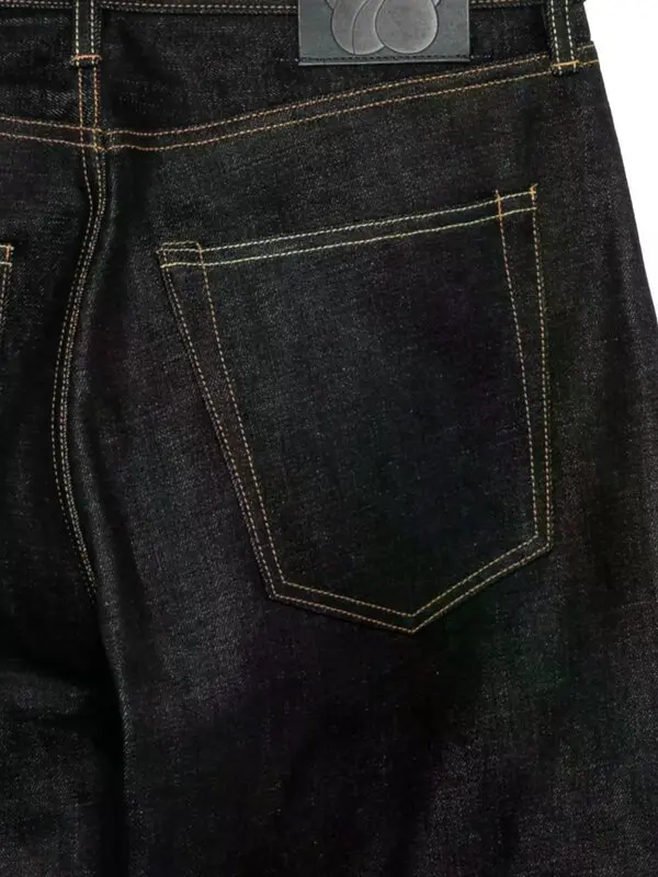 MOMOTARO Contrast Stitch Logo Patch Jeans