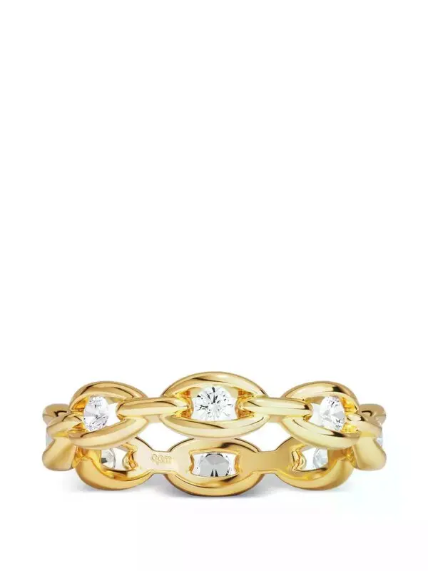 APM MONACO Pavé Chain Ring - Gold