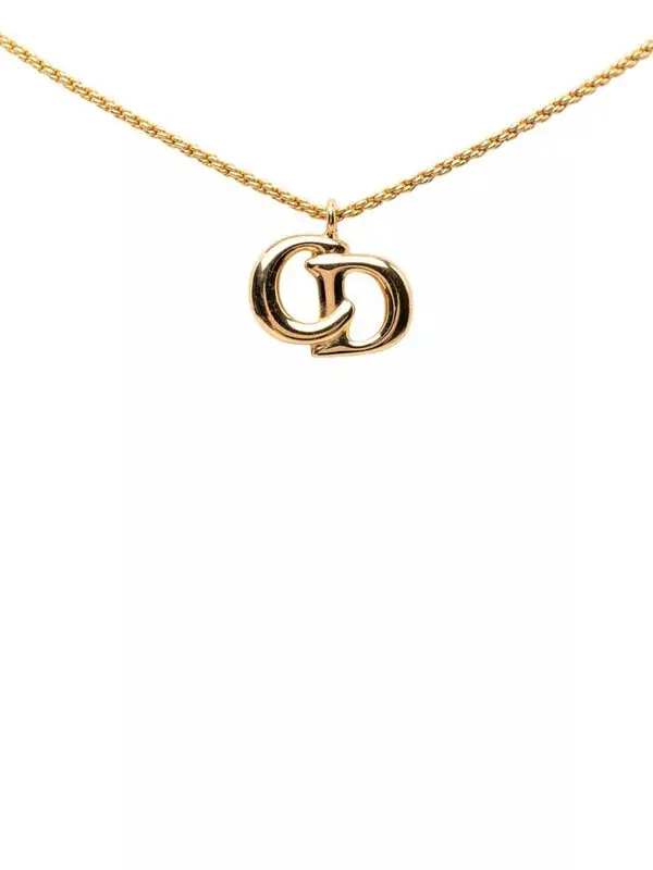 Dior Plated Cd Logo Pendant Necklace - Gold