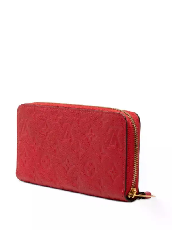 LOUIS VUITTON 1990-2010 Monogram Empreinte Zippy Wallet Long Wallets - Red