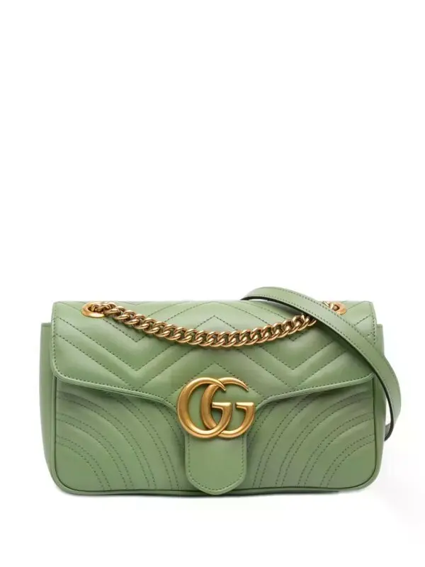 Gucci Gg Marmont Matelassé Calfskin Shoulder Bag - Green