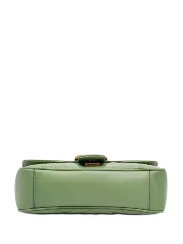 Gucci Gg Marmont Matelassé Calfskin Shoulder Bag - Green