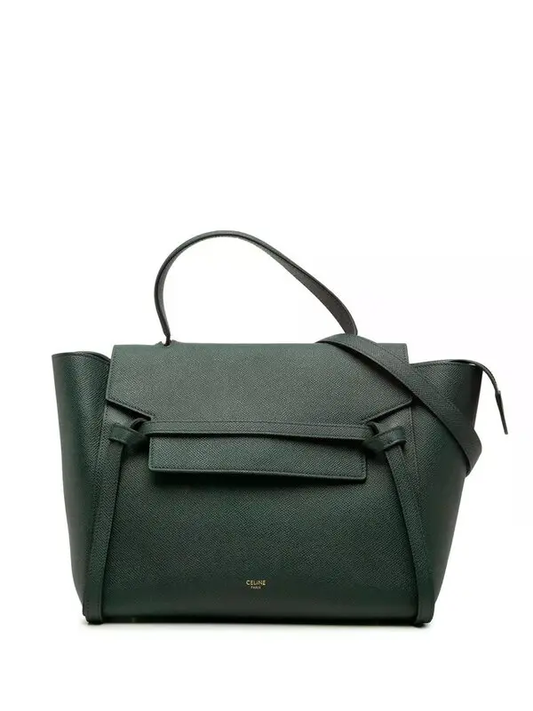 Celine Mini Grained Calfskin Belt Bag Satchel - Green