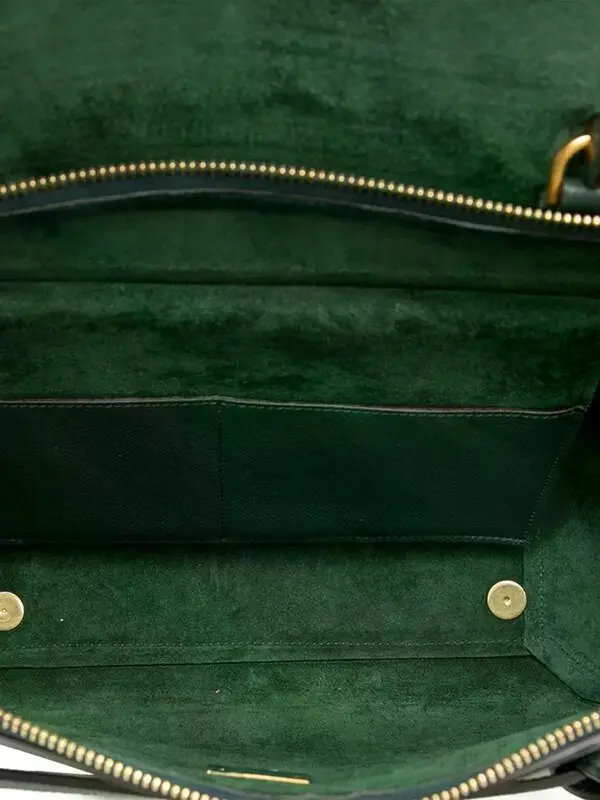 Celine Mini Grained Calfskin Belt Bag Satchel - Green