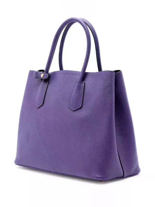 Prada Saffiano Cuir Double Satchel - Purple