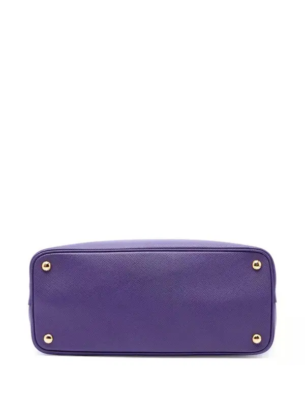 Prada Saffiano Cuir Double Satchel - Purple