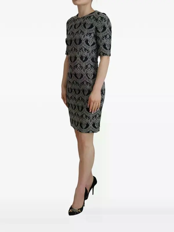 Dolce & Gabbana Lace Crew Neck Mini Dress
