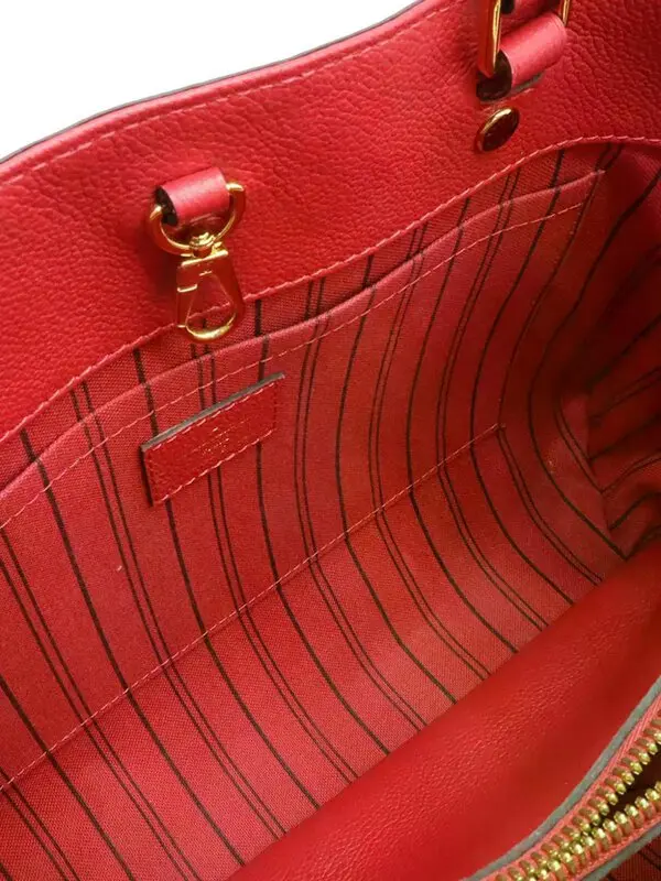 LOUIS VUITTON Monogram Empreinte Montaigne Mm Satchel - Red
