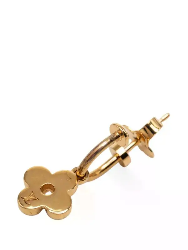 LOUIS VUITTON Tone Blooming Push Back Earrings - Gold