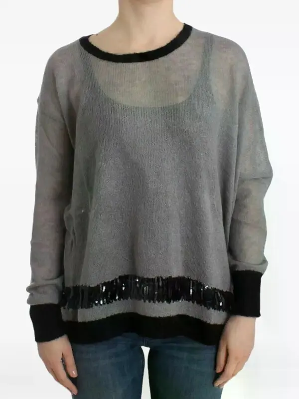 Costume National Sequin-embellished Semi-sheer Sweater