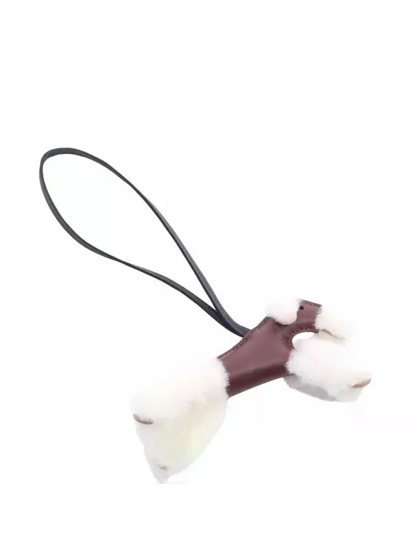 Hermès 2026 Milo Lambskin And Wool Budy Bag Charm Keychain - Brown
