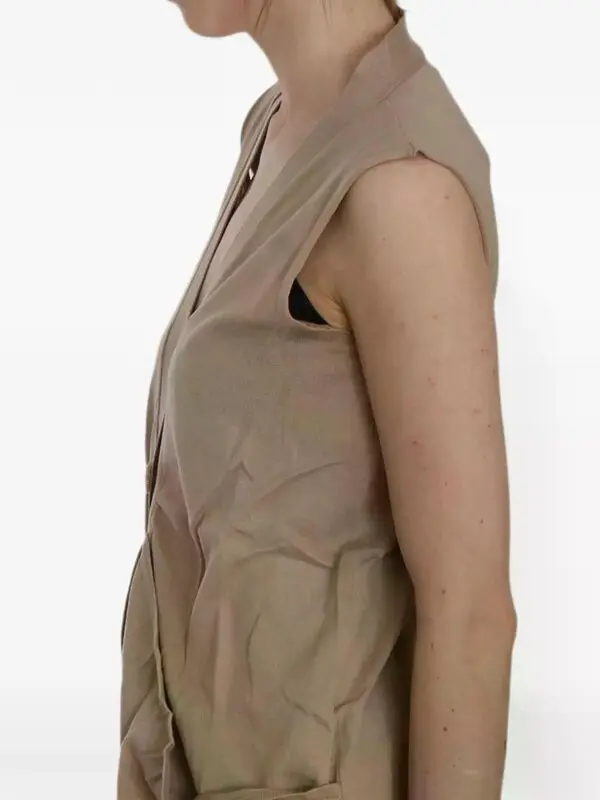 PINK MEMORIES Sleeveless Button-fastening Cardigan