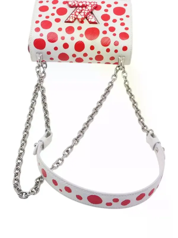 LOUIS VUITTON Yayoi Kusama Infinity Dot Twist Pm Crossbody Bag - White