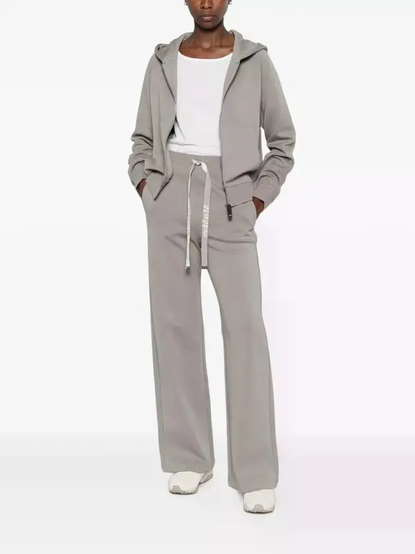 Max Mara Embroidered Logo Zip-up Hoodie - Grey