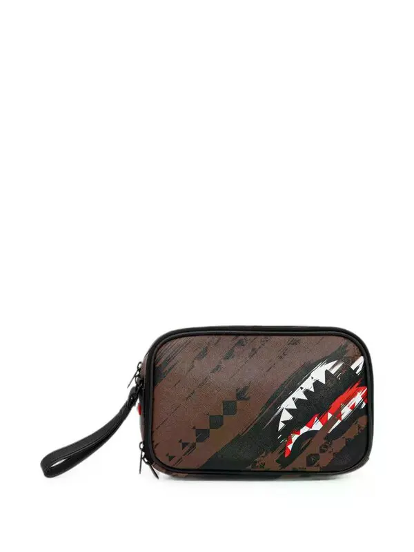 SPRAYGROUND Shark Print Zip-around Wash Bag