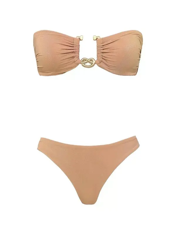Zimmermann Knot-detail Bandeau Bikini - Neutrals
