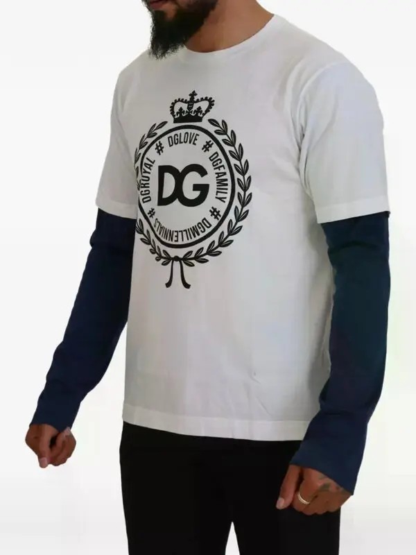 Dolce & Gabbana Layered-sleeve Logo Print Sweater