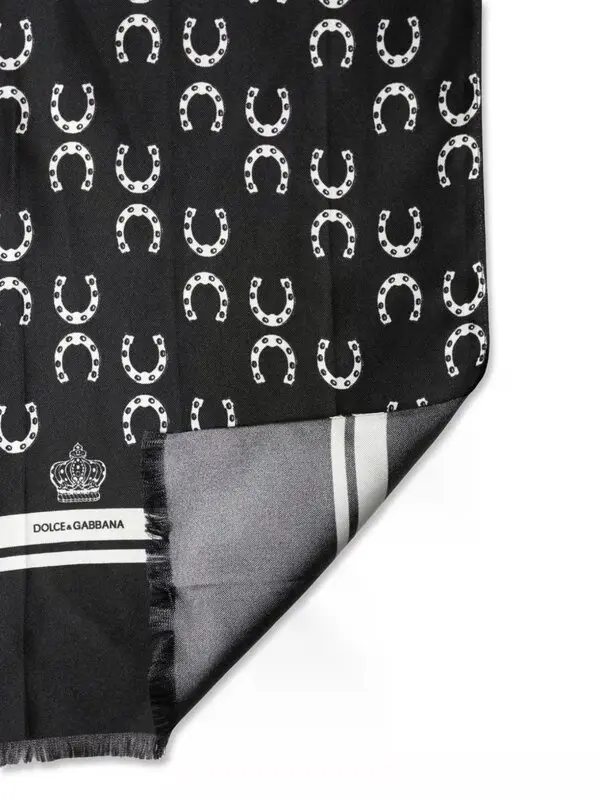 Dolce & Gabbana Horseshoe-print Silk Scarf