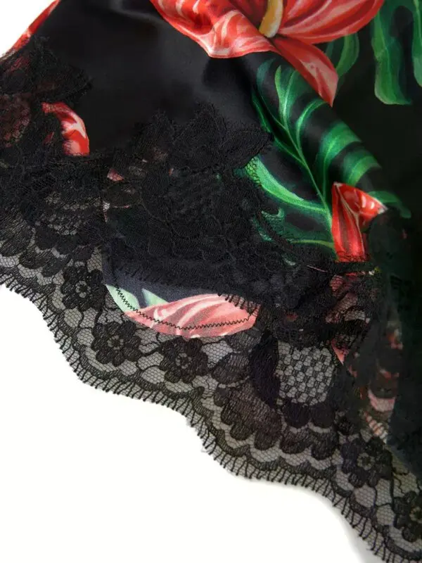 Dolce & Gabbana Floral Print Lace Trim Camisole