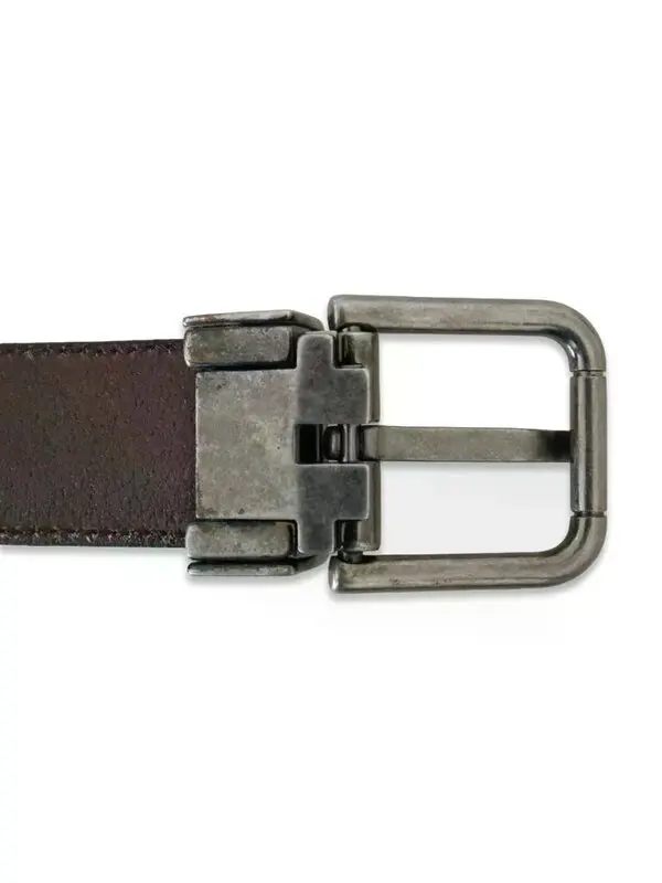 Dolce & Gabbana Perforated Leather Reversible Belt